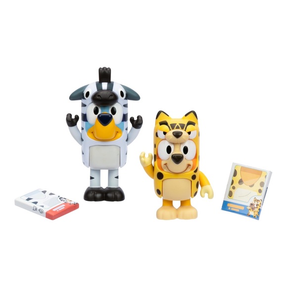 Toys | Bluey Animal Costumes 2 Pack Set Bluey Zebra Bingo Cheetah ...